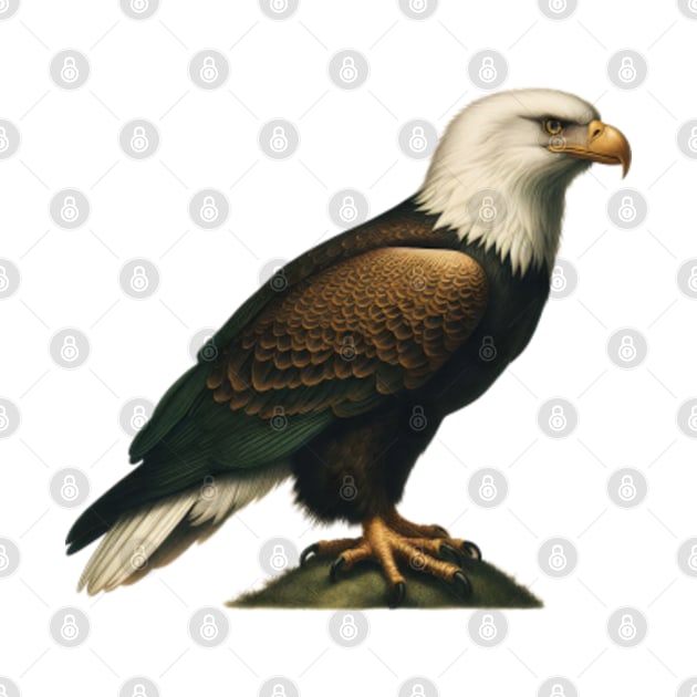 Vintage Biology Lithograph of Bald Eagle - Bald Eagle - T-Shirt | TeePublic
