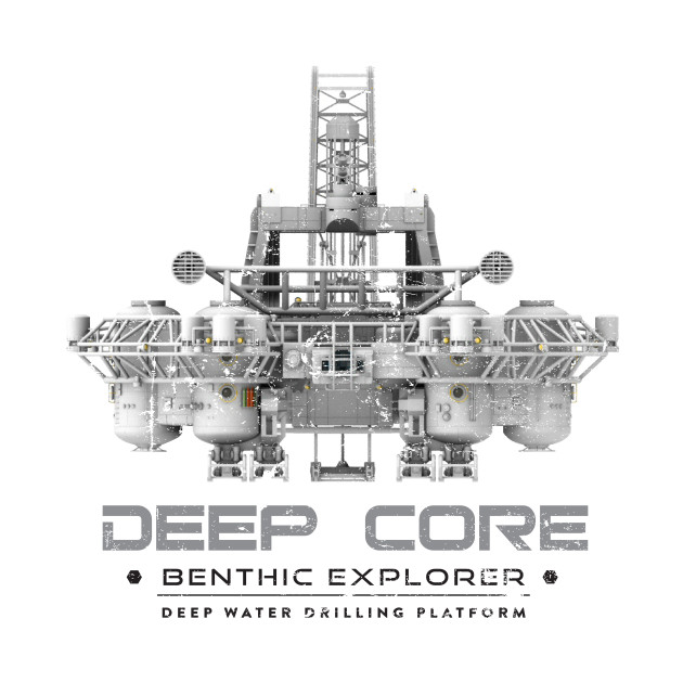 Deep Core Benthic Explorer - Deep Core Drilling Platform - T-Shirt ...