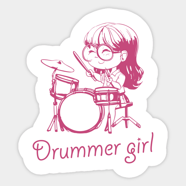 Drummer girl - Drummer Girl - Sticker | TeePublic