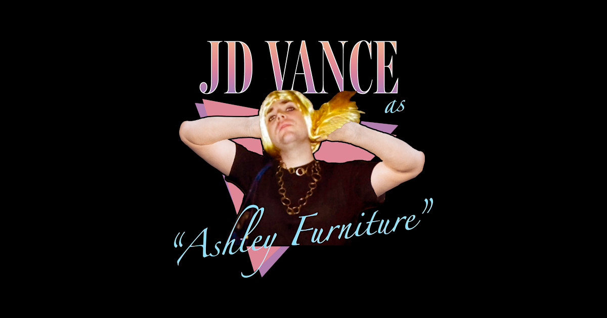 JD Vance in Drag as "Ashley Furniture" - Jd Vance Couch - Sticker ...