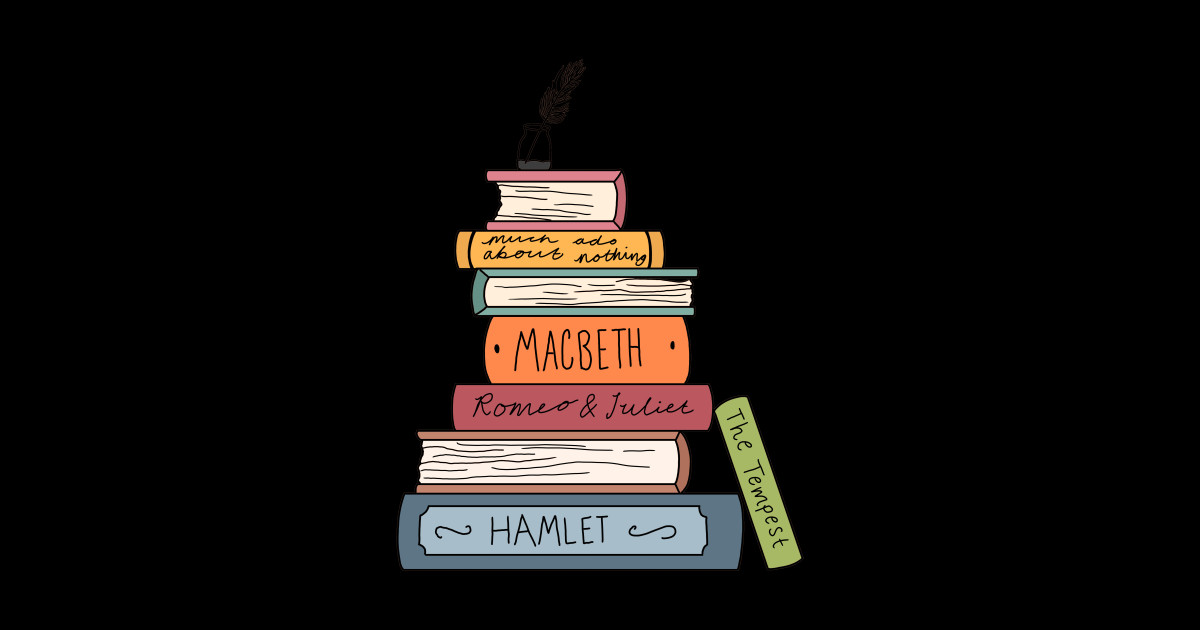 Shakespeare book stack - Shakespeare - Sticker | TeePublic