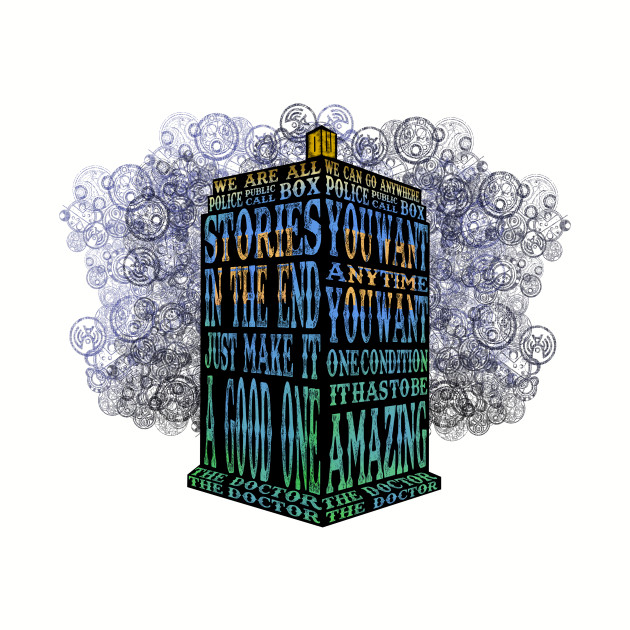 Doctor who blue phone booth quotes typography - Doctor Who - Baseball T ...