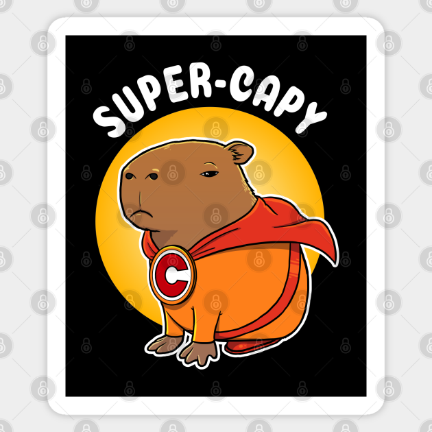 Super-Capy Capybara Superhero Costume - Capybara - Sticker | TeePublic