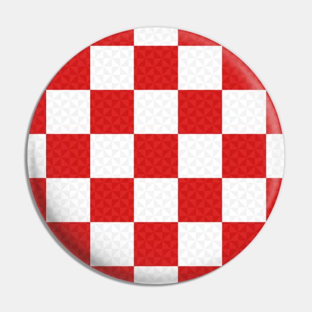 Red and white checkerboard of Croatia - Squares - Pin | TeePublic