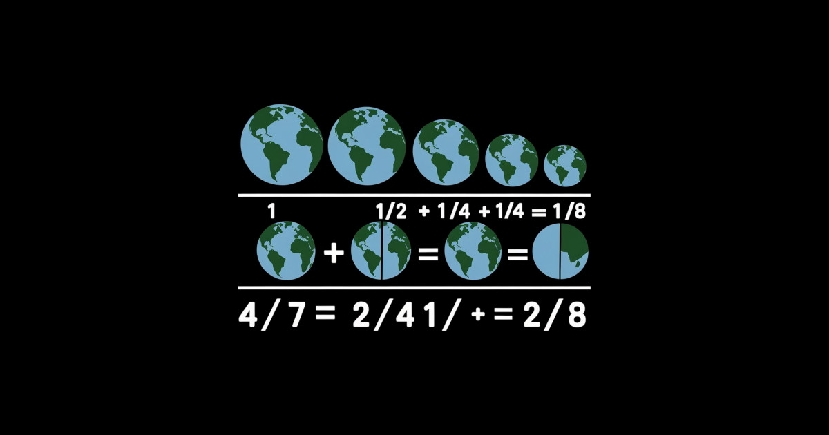 Educational Earth Day Fractions Math Learning Teacher - Math - Sticker ...