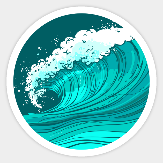 Ocean Waves - Ocean Waves - Sticker | TeePublic