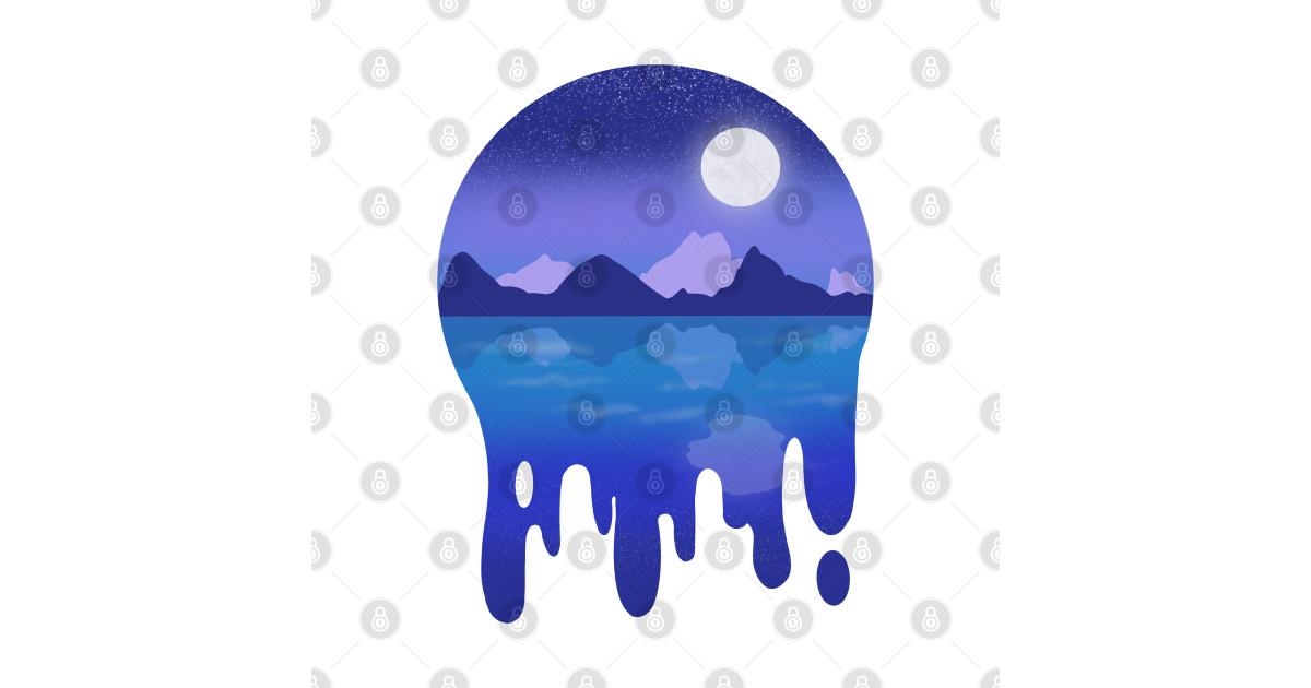 Drippy night - Full Moon Night - T-Shirt | TeePublic