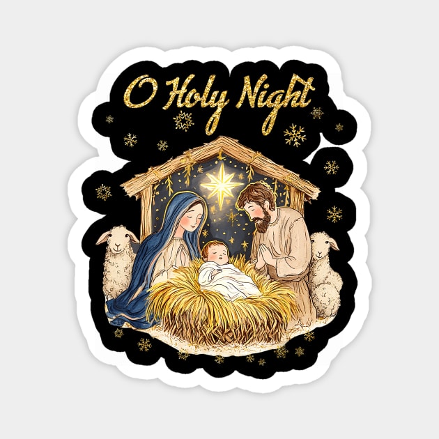 Oh Holy Night Nativity Scene Christmas Star Design For Faith-Based ...