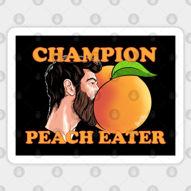 Champion Peach Eater - Gay - Sticker | TeePublic
