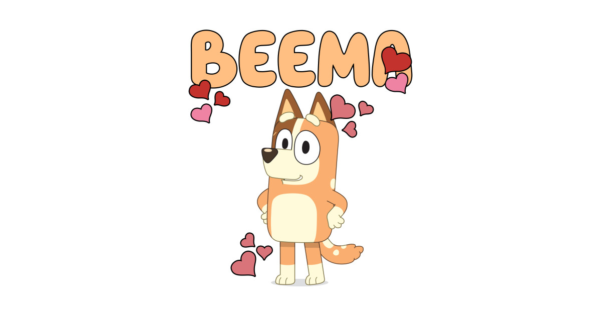 Cute Chili Heart Bluey Beema Vintage Cartoon - Bluey - T-Shirt | TeePublic