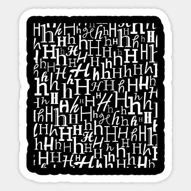 H - Typography (White) - Letter H - Sticker | TeePublic