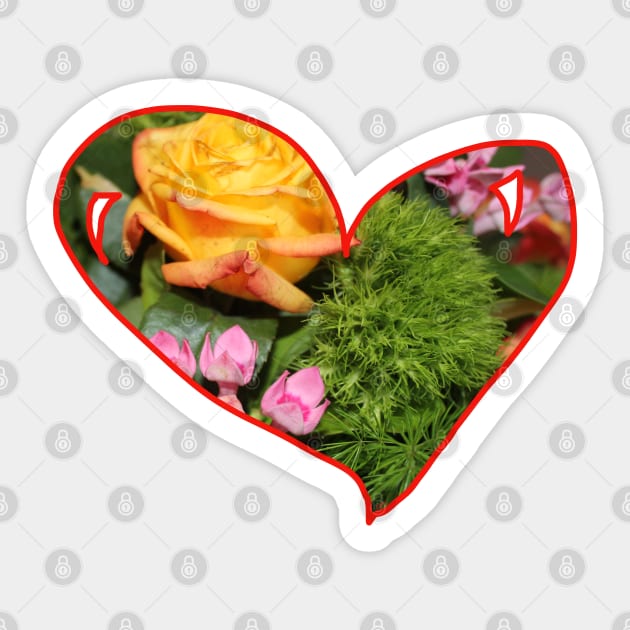 Love heart bouquet - Heart Collage - Sticker | TeePublic