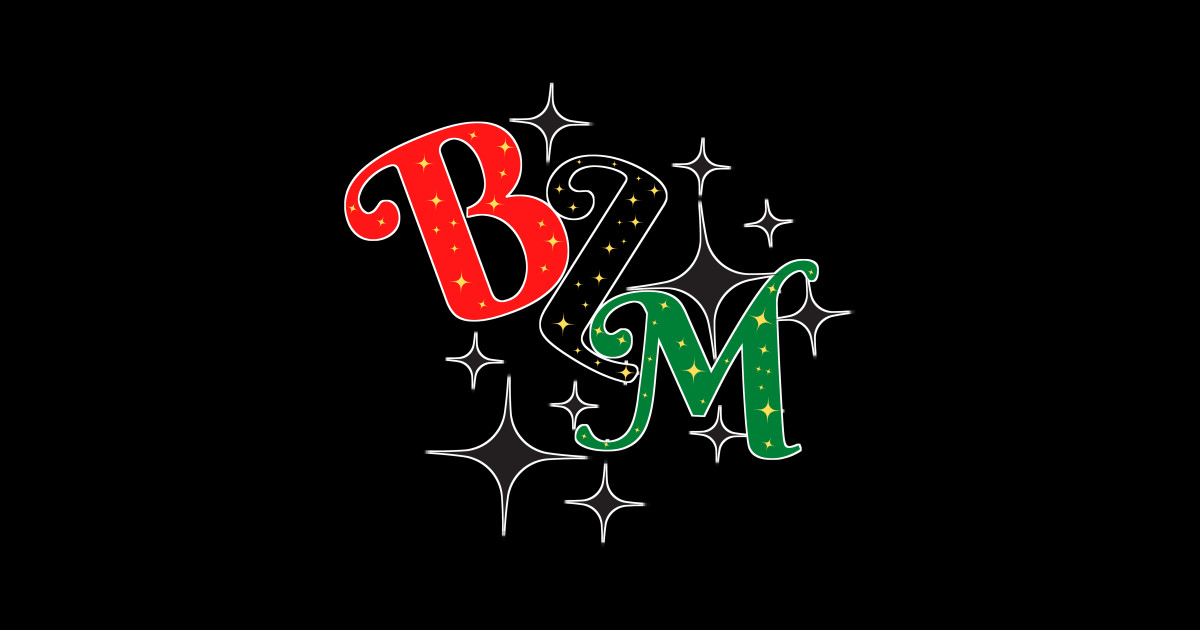 typography, outlined letters with bright star details, BLM movement ...