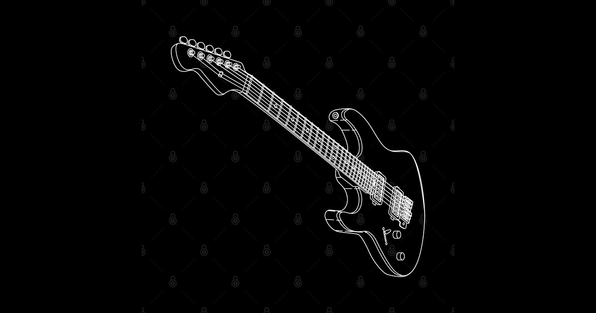 Electric Guitar modern-S HH white outlines LH Lefty - Electric Guitar ...