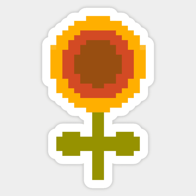 Sunflower Pixel Art - Aesthetic - Sticker | TeePublic