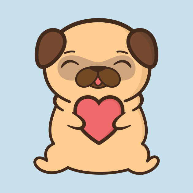 Cute and Kawaii Adorable Pug - Dog - T-Shirt | TeePublic