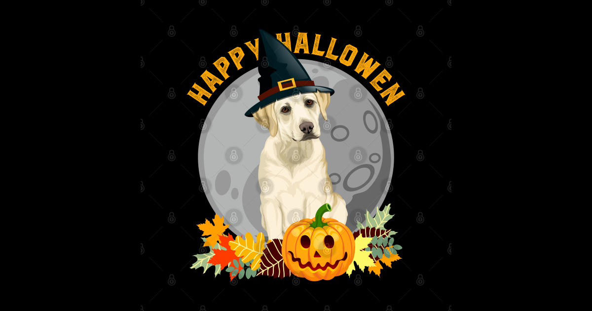 Happy Halloween Labrador Retriever Dog and Pumpkin - Labrador Retriever ...