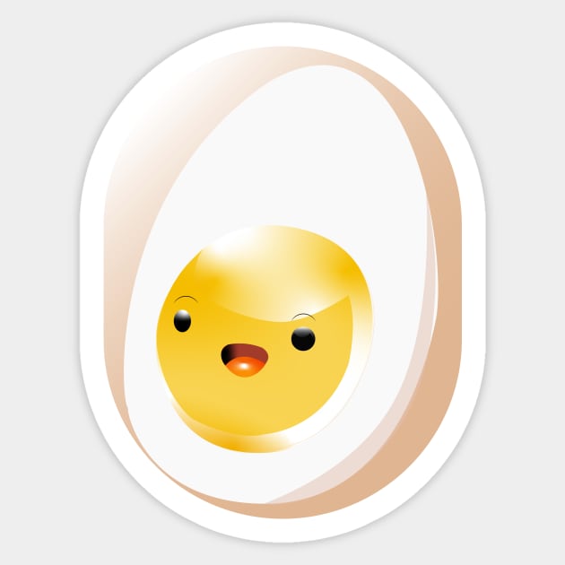 Happy boiled egg face - Happy - Sticker | TeePublic