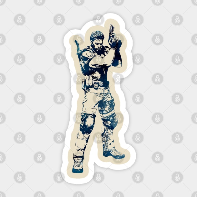 Chris Redfield - RESIDENT EVIL - Resident Evil - Sticker | TeePublic