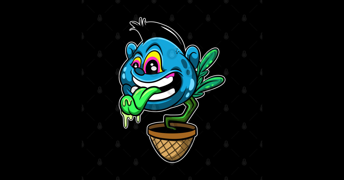 punk plant cartoon - Urban Clothing - Sticker | TeePublic