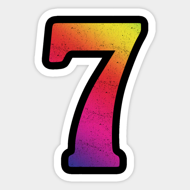 'Rainbow Lucky Number 7' Awesome Lucky Number Gift - Lucky Number ...