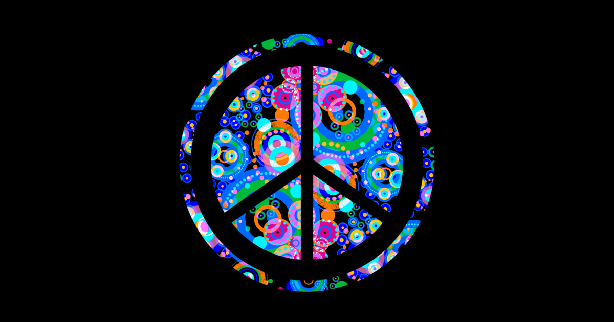Psychedelic Trippy Peace Symbol Artistic Design - Peace Sign - Sticker ...