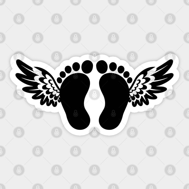 Baby Feet with Angel Wings - Baby Feet - Sticker | TeePublic