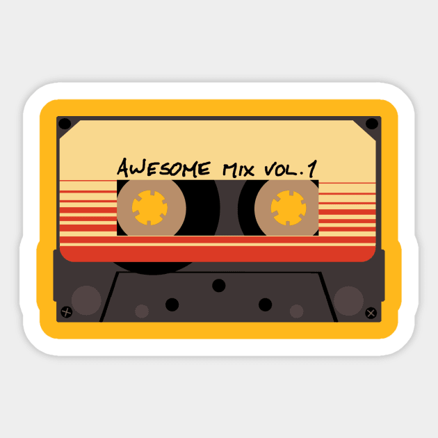 Awesome Mix, Vol 1 - Guardians Of The Galaxy - Sticker | TeePublic