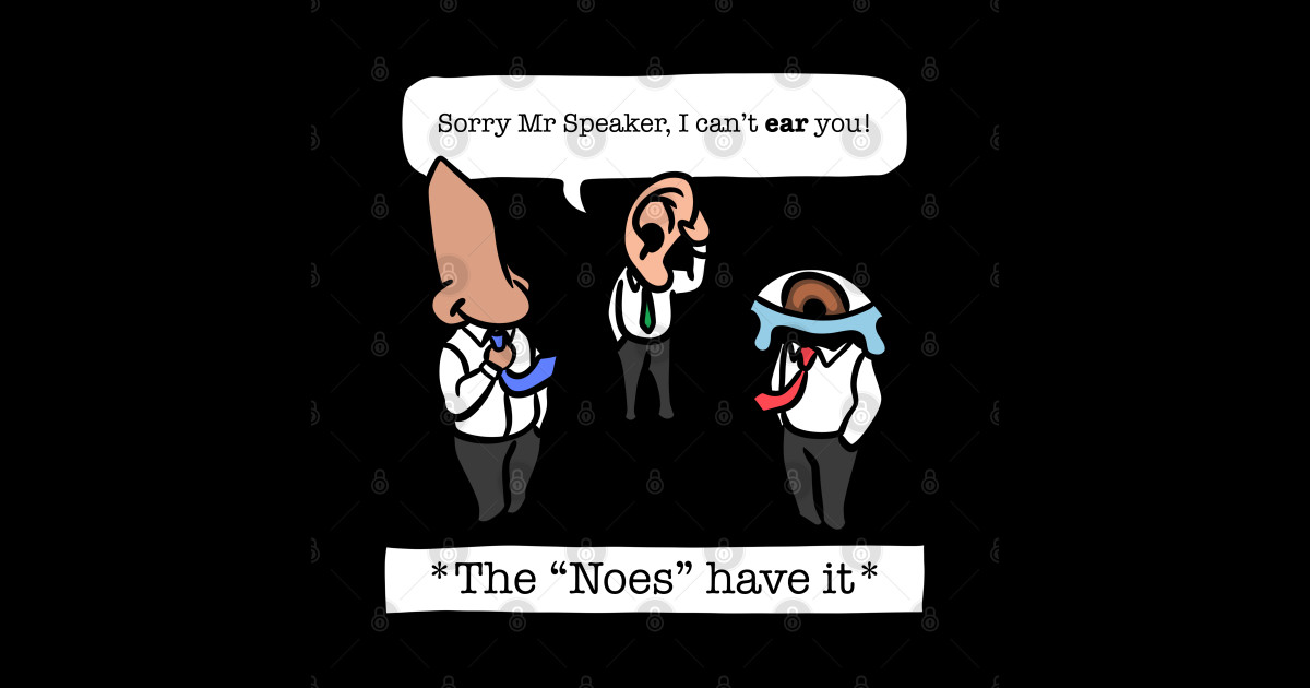The Noes Have It - Political Satire - Sticker | TeePublic