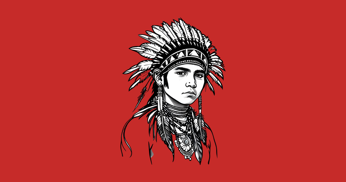 native american line art design - Native American Art - T-Shirt | TeePublic