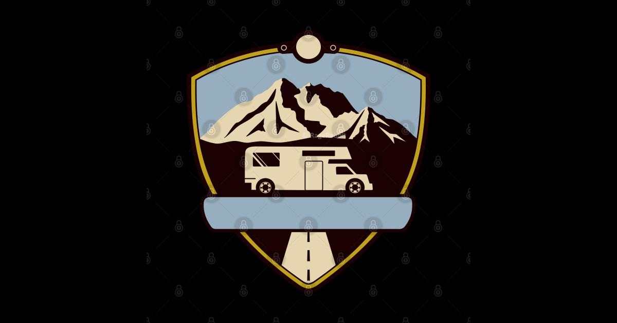 Adventure Camper Badge with Mountains - Adventure Camper Badge ...