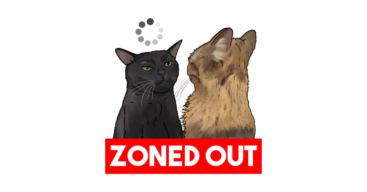 Black Cat Zoning Out Zoned Out Cat Meme - Black Cat Zoning Out - T ...