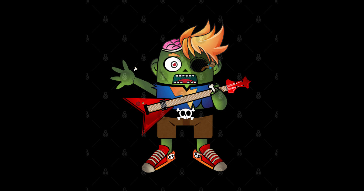 Zombie Rock - Rock N Roll Zombie - Sticker | TeePublic