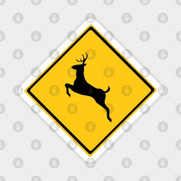 Road Deer Warning Sign - Deers - Magnet | TeePublic