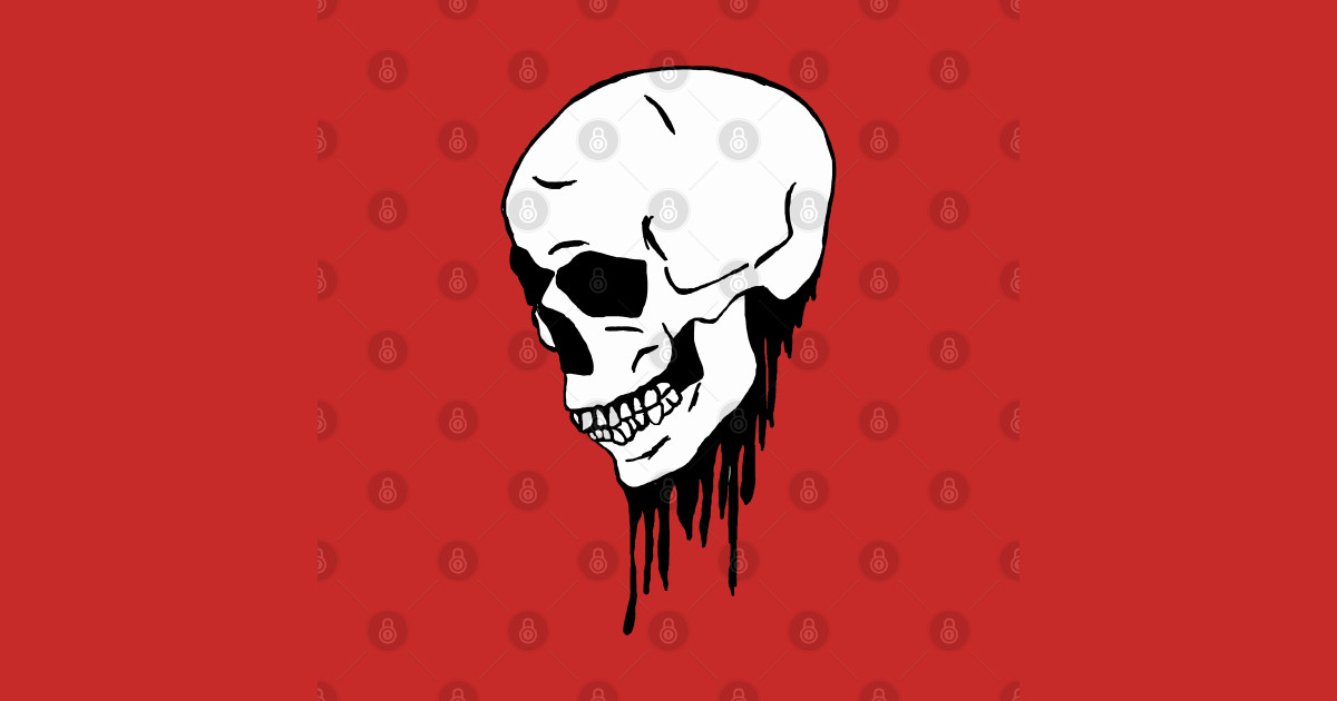 Bleeding skull - Skull - T-Shirt | TeePublic