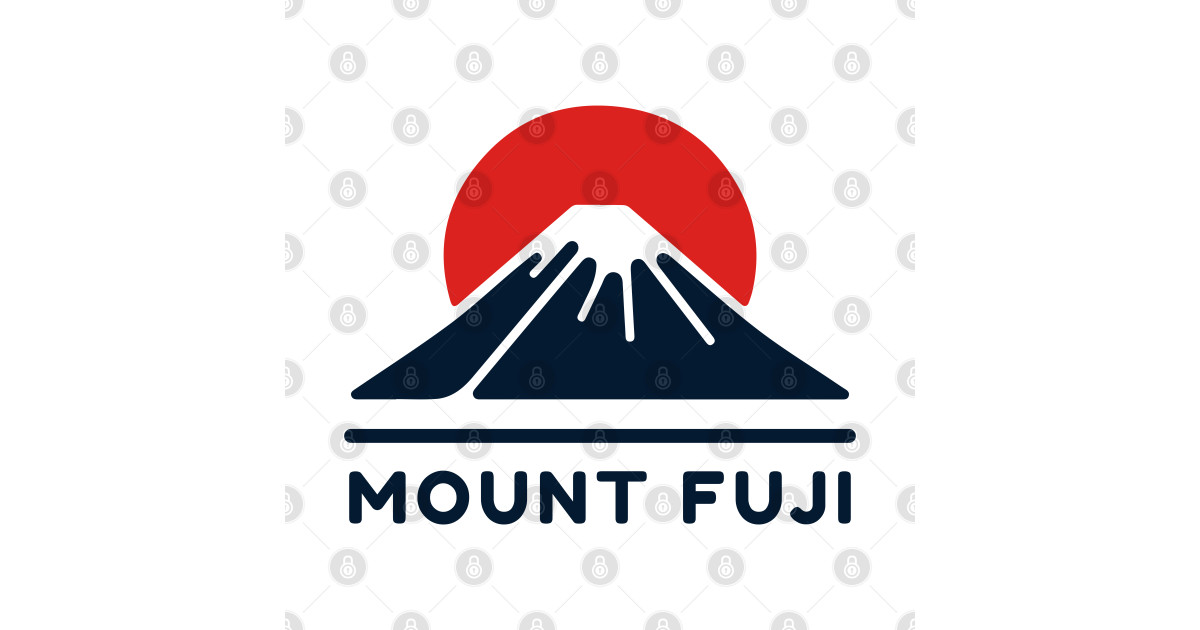 Mount Fuji Vector Graphic Design Art with Japanese Flag - Mount Fuji ...