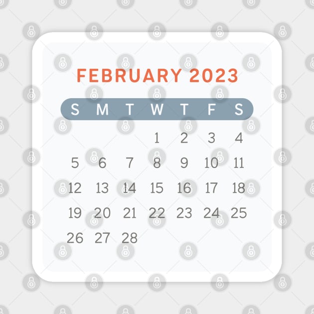 February Individual Single Month Sticker for Planner Journal - 2023 ...