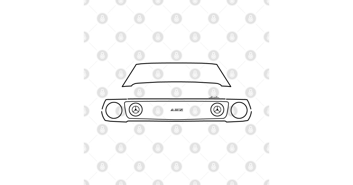 1973 AMC Javelin classic car outline graphic (black) - Classic Car - T ...