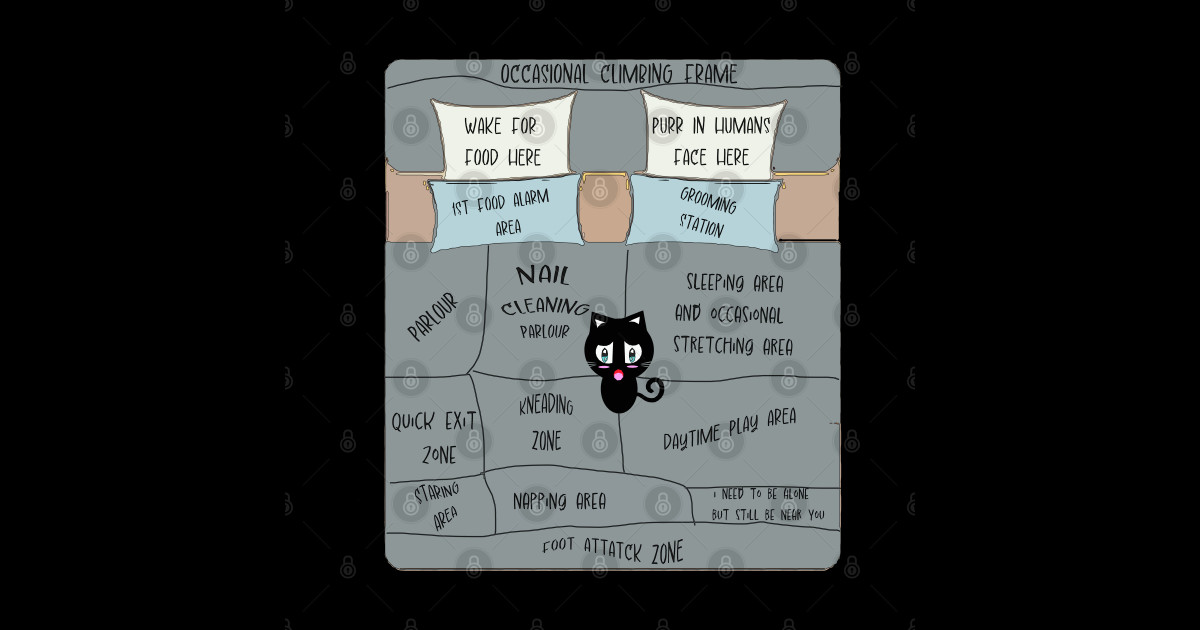 Cat bed map - Cat Lover Gifts - Posters and Art Prints | TeePublic