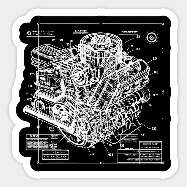 motor engine design - Engine - Sticker | TeePublic