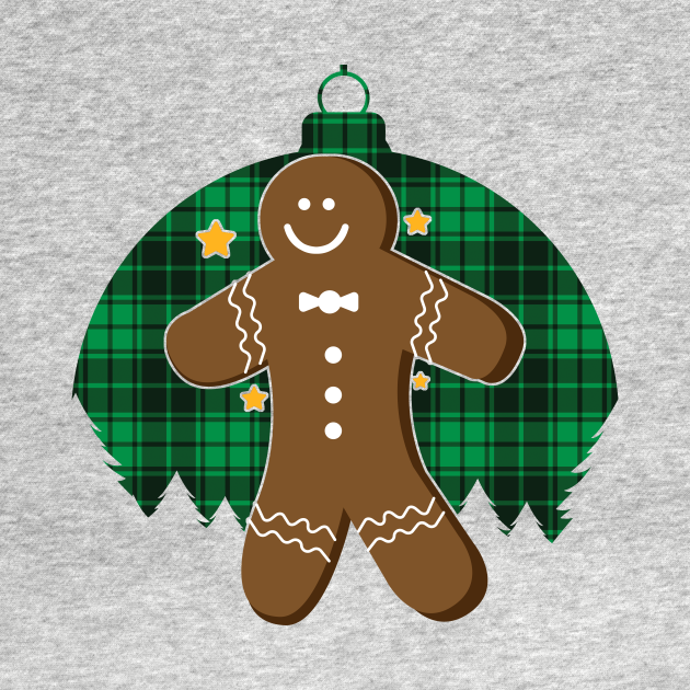 Gingerbread Man (green Plaid Ornament) - Gingerbread Man Green Plaid ...