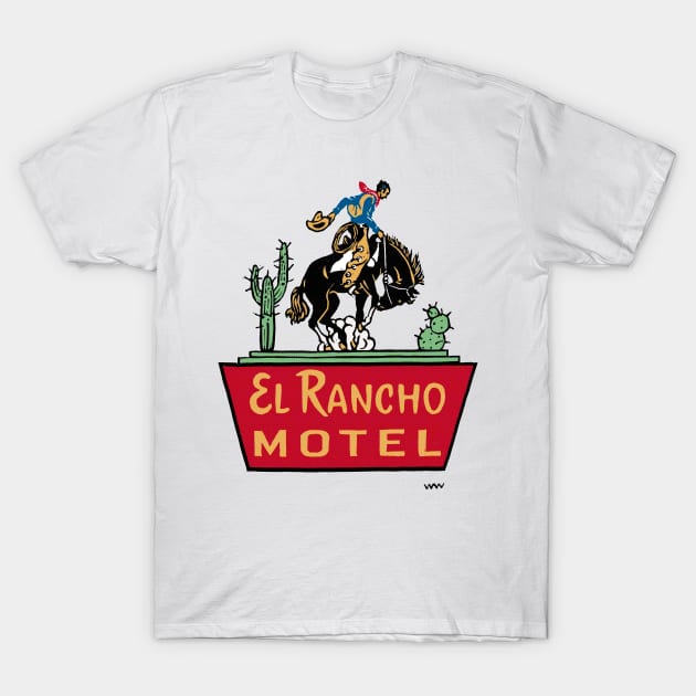 El Rancho Motel Sign - Cowboy - T-Shirt | TeePublic