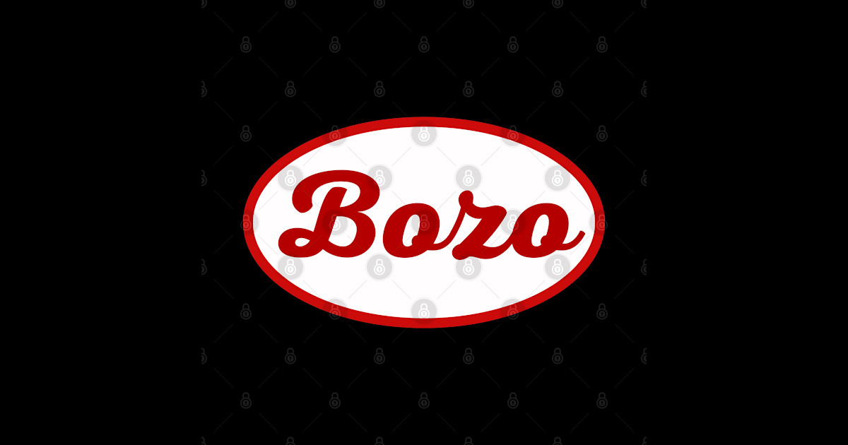 Funny Red Cursive Letters 'Bozo' Retro/Vintage Mechanic Style Name Tag ...