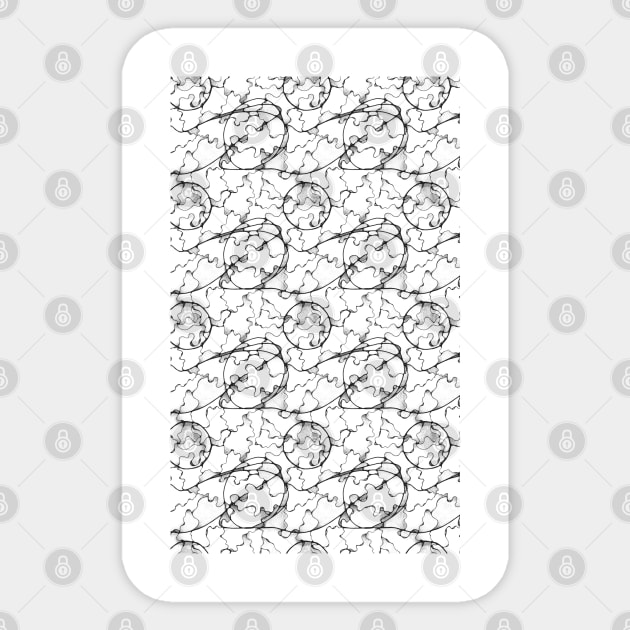Black and White Funny Pattern - Black And White - Sticker | TeePublic