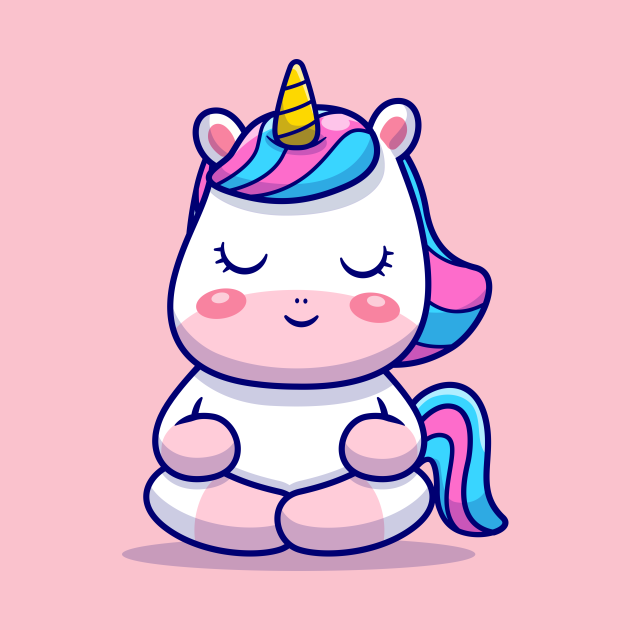 Cute Unicorn Meditation - Meditation - T-Shirt | TeePublic