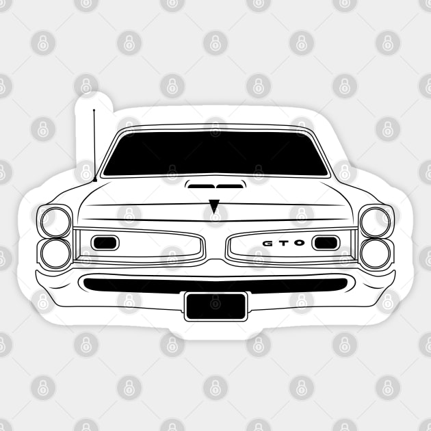 Pontiac GTO Black Outline - Car - Sticker | TeePublic