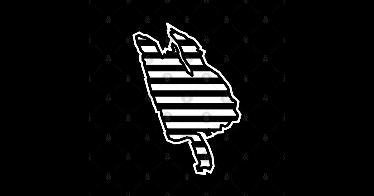 Thetis Island Silhouette in Black and White Stripes - Simple Line ...
