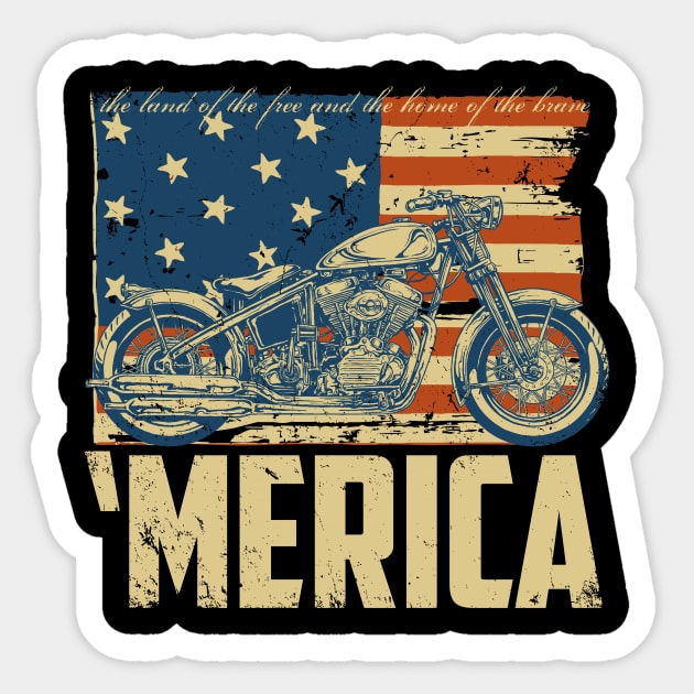 Biker shirt 'Merica American flag with motorcycle - American Flag Biker ...
