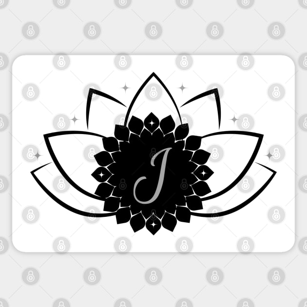I - Lotus Flower Monogram - Initial - Sticker | TeePublic