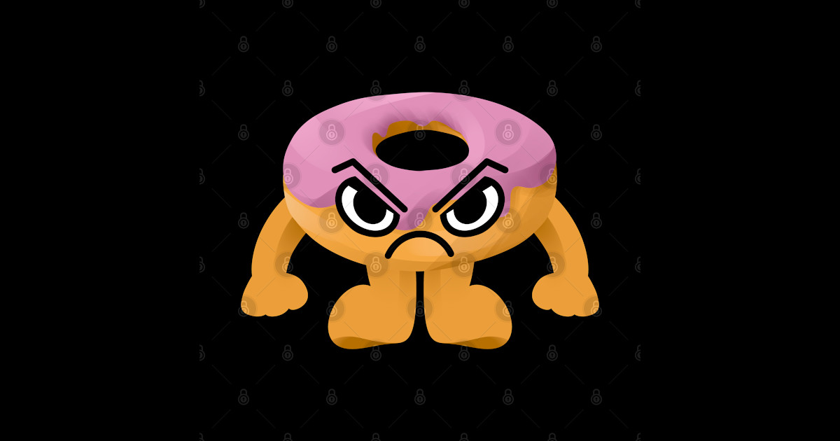 Angry donut mascot - Mascot - Sticker | TeePublic